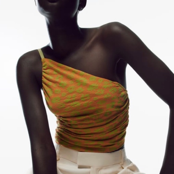Zara | Tops | Nwt Zara One Shoulder Crop Top | Poshmark